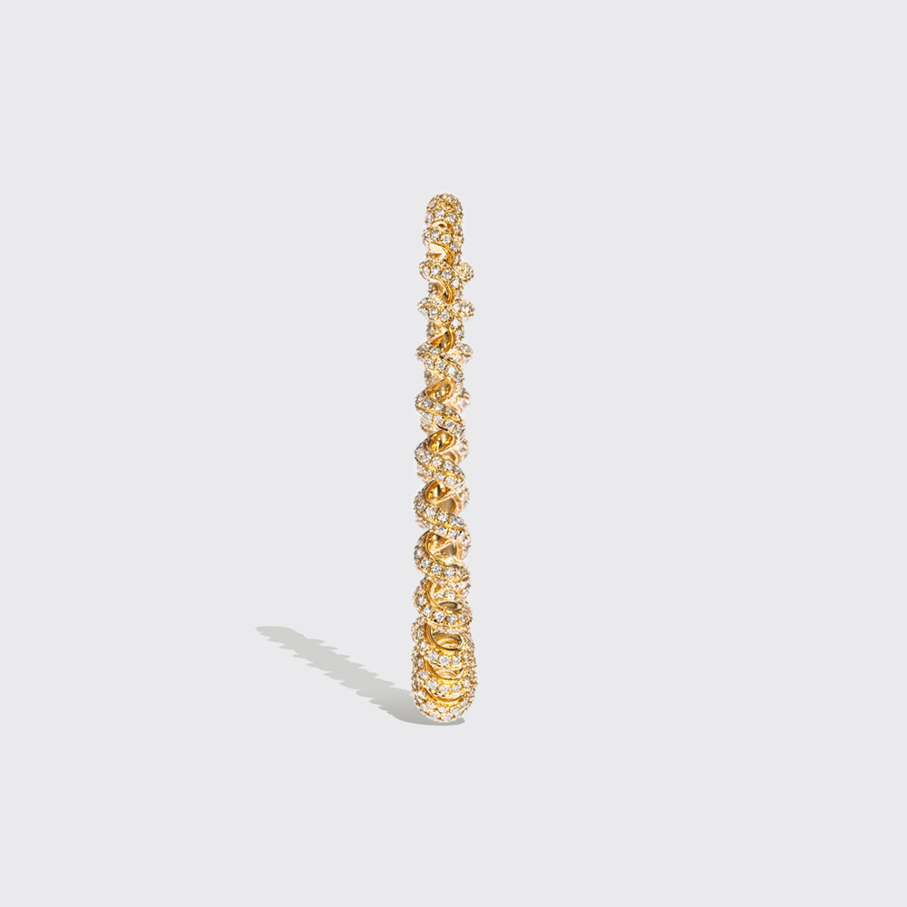JUMBO YELLOW GOLD DIAMOND SLINKEE EARRINGS – Boochier