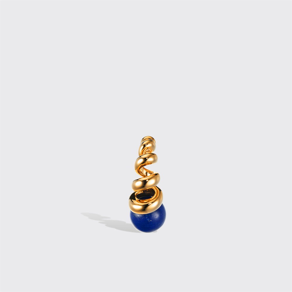 LAPIS SMALL YELLOW GOLD GUMBALL SLINKEE EARRINGS – Boochier