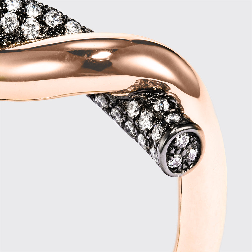 BLACK GOLD-ROSE GOLD HALF DIAMOND TIES RING – Boochier