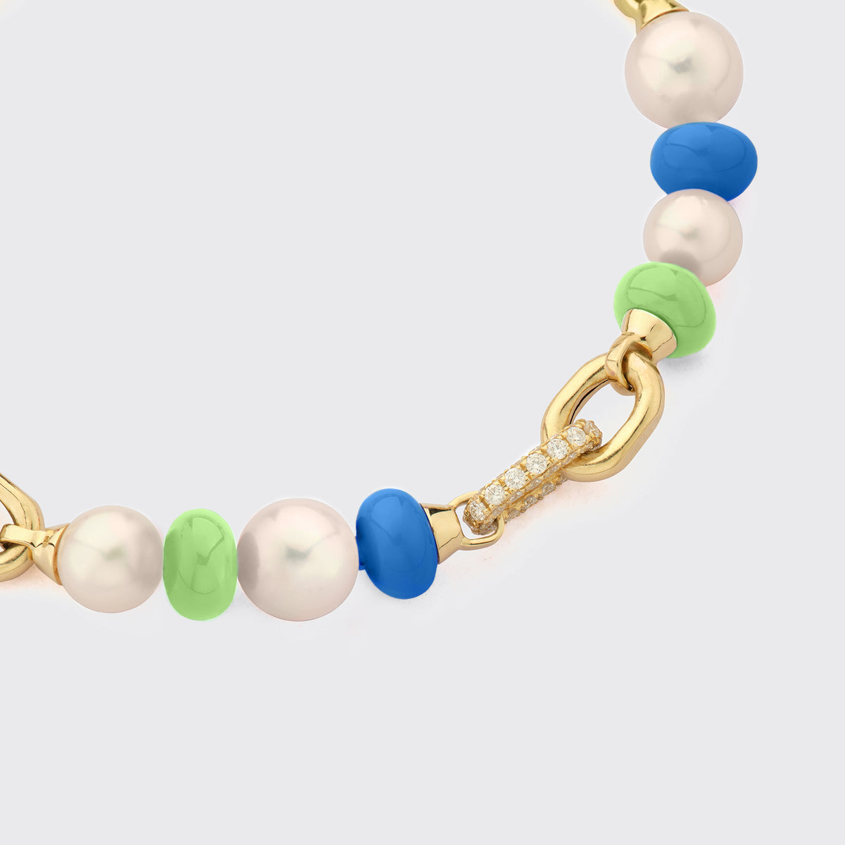 LIME GREEN-DARK BLUE DIAMOND B-BOY CHAIN BRACELET – Boochier