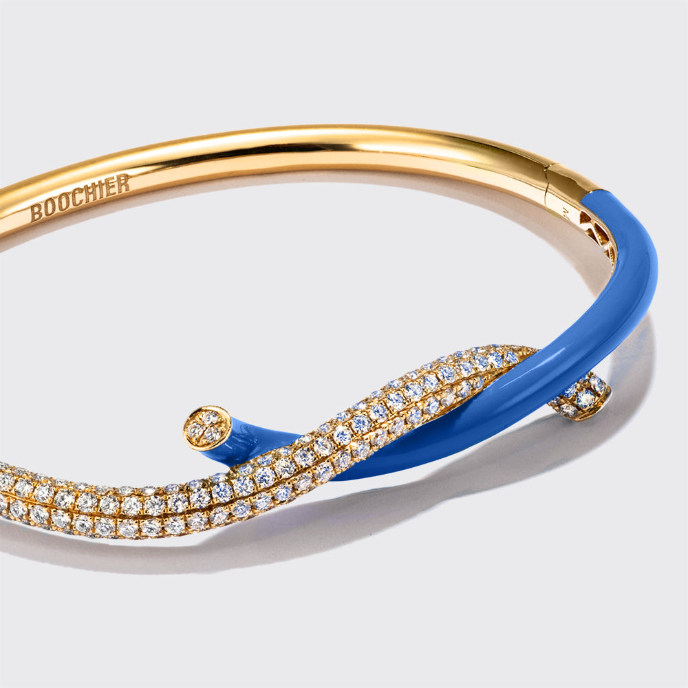 DARK BLUE FRUIT HOOPS DIAMOND BANGLE – Boochier