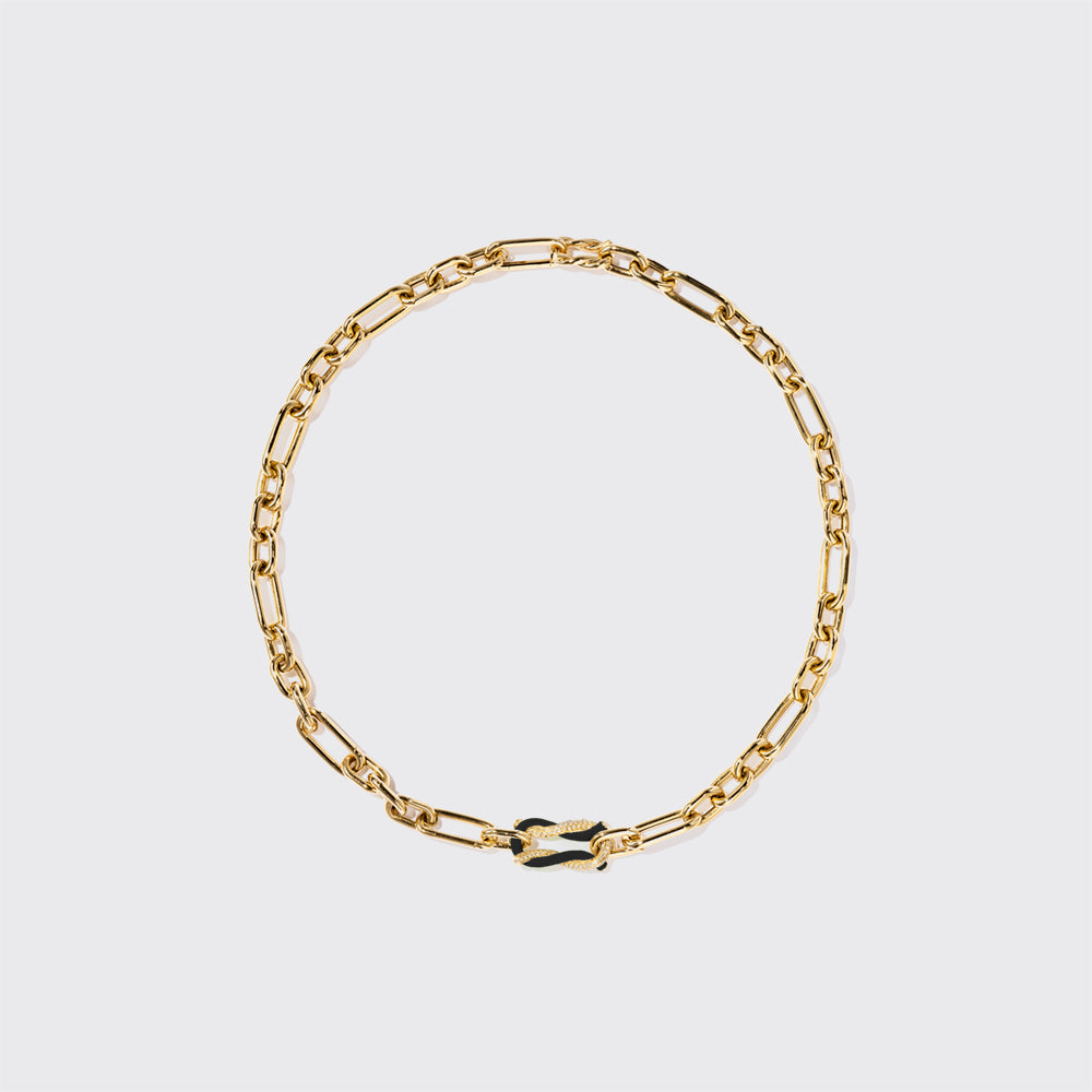 BLACK JUMBO FRUIT HOOPS PENDANT CHAIN NECKLACE [DETACHABLE] – Boochier