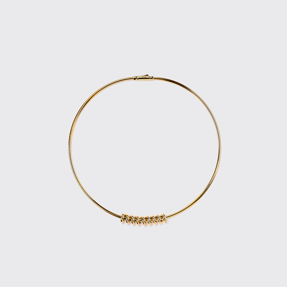 LARGE NOSTALGIA CHAIN WITH MEDIUM LONG YELLOW GOLD SLINKEE BUMPER ...