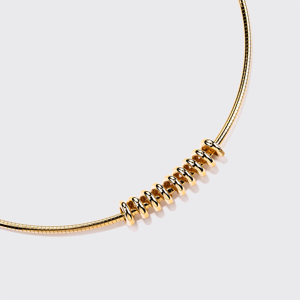 LARGE NOSTALGIA CHAIN WITH MEDIUM LONG YELLOW GOLD SLINKEE BUMPER ...