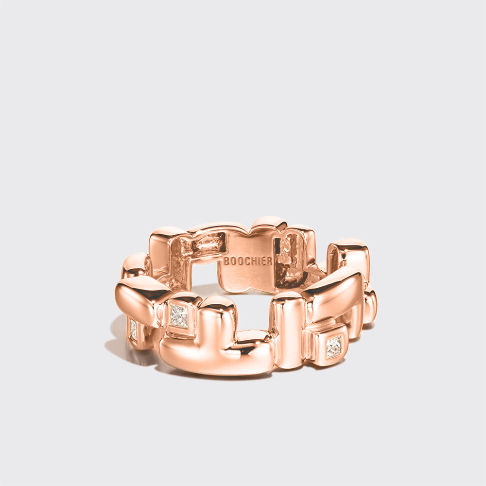ROSE GOLD DIAMOND ARCADE DOUBLE ETERNITY RING – Boochier
