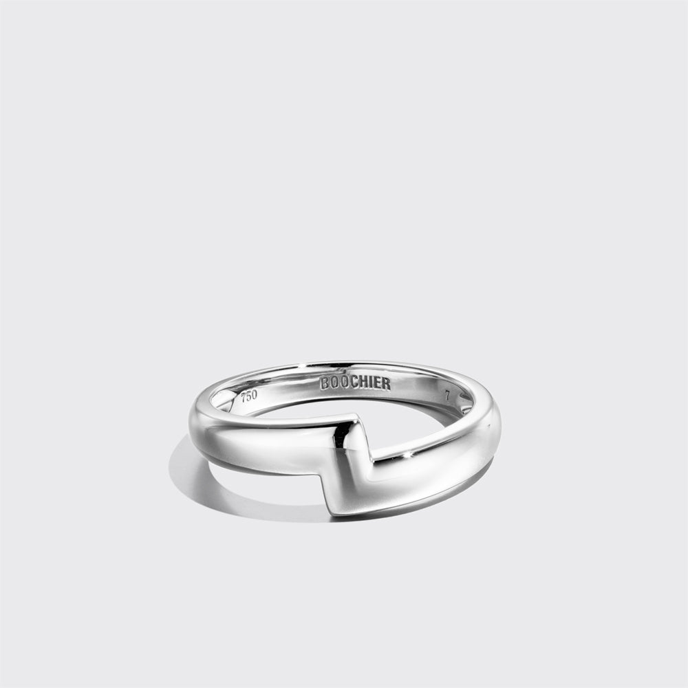 WHITE GOLD ARCADE STACKABLE RING – Boochier