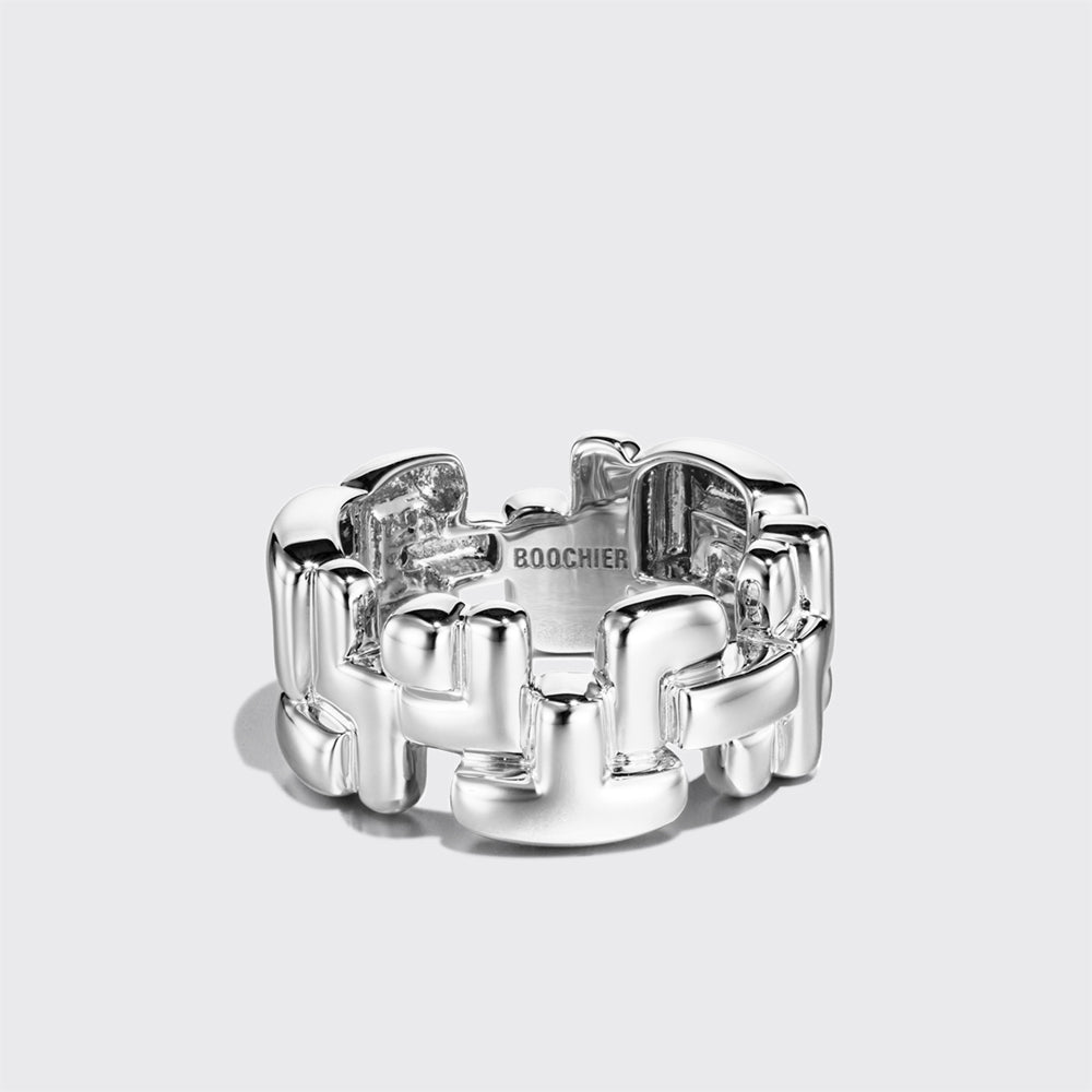 WHITE GOLD ARCADE TRIPLE ETERNITY RING – Boochier