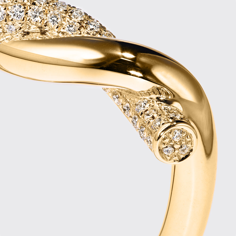 YELLOW GOLD HALF DIAMOND TIES RING – Boochier