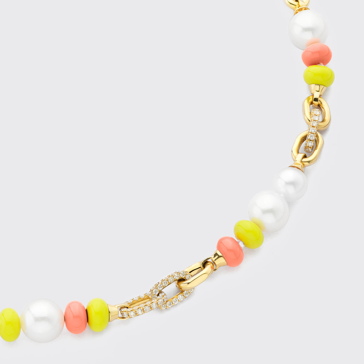ORANGE-NEON YELLOW DIAMOND B-BOY CHAIN NECKLACE – Boochier